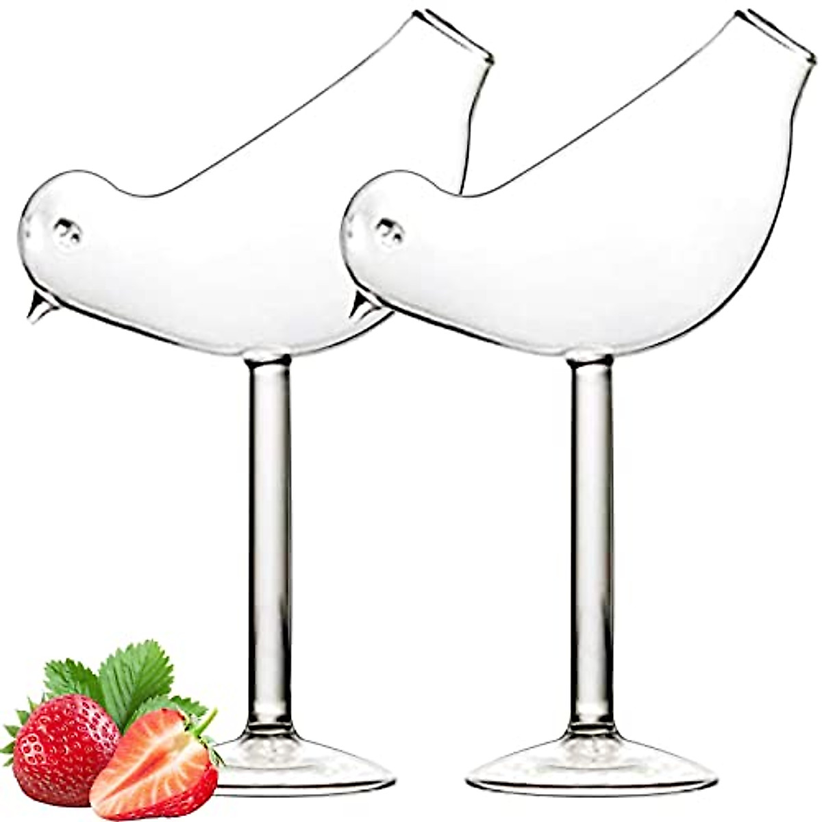 LINALL Cocktail Glass - Creative Bird Design Cocktail Glass Set of 2, 150ml Individuality Glass Goblet