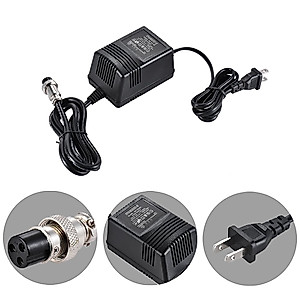 Duisger 17V 600mA Mixing Console Mixer Power Supply AC Adapter 3-Pin Connector 110V Input US Plug for Yamaha MG16/MG166CX/MG166C/F4/F7/6FX, Black
