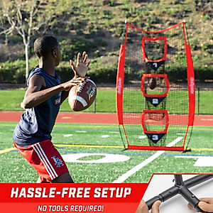 GoSports 8 x 4 ft Football Throwing Target Net - Red