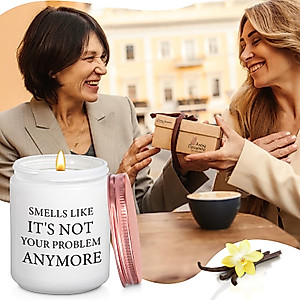 Retirement Gifts for Women, Funny Going Away Leaving New Job Retirement Gifts for Coworkers Boss Teacher Nurse Colleague, Farewell Goodbye Divorce Gifts for Women Friend, Vanilla Scented Candles