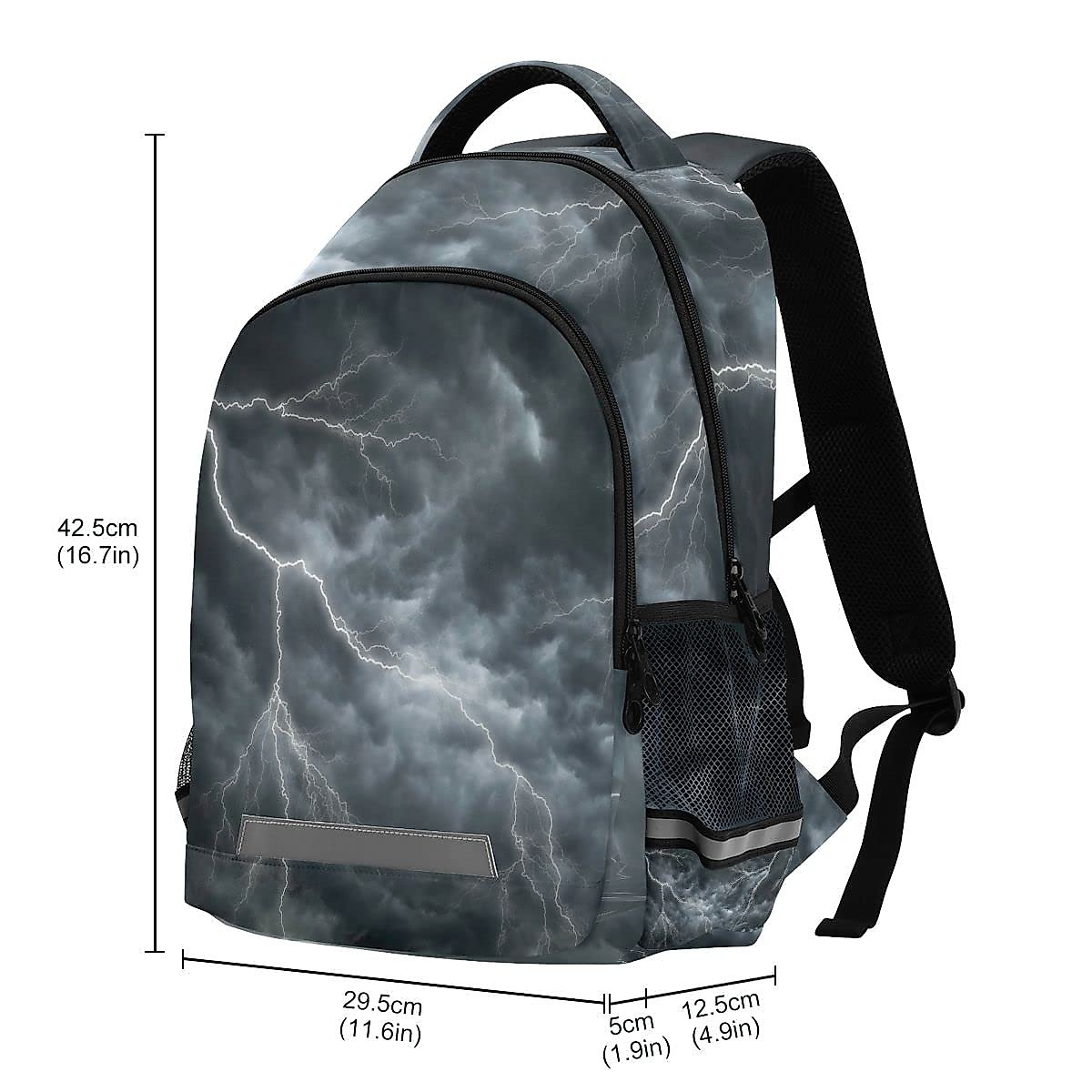 Glaphy Lightning Grey Backpack for Boys Girls Kids, Laptop Bookbag Lightweight Travel Daypack School Backpacks