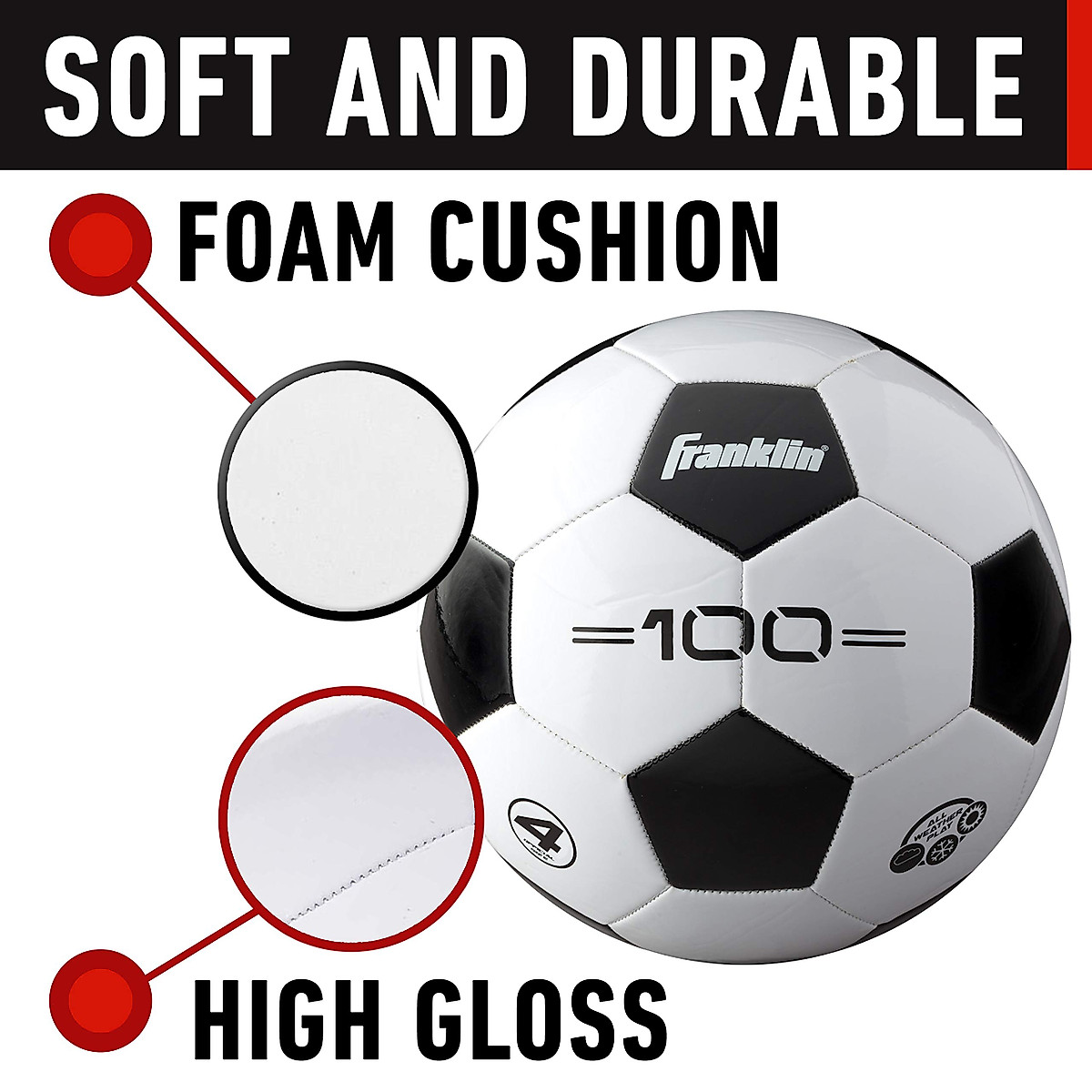 Franklin Sports- Size 4 F-100- Youth Soccer Ball