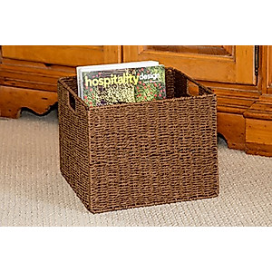 Trademark Innovation Foldable Storage Brown Basket with Iron Wire Frame