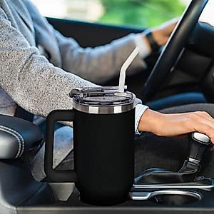 Bee Whisperer Insulated Tumblers with Handle Stainless Steel Coffee Mug Funny Travel Cup with Lid Straw 40oz