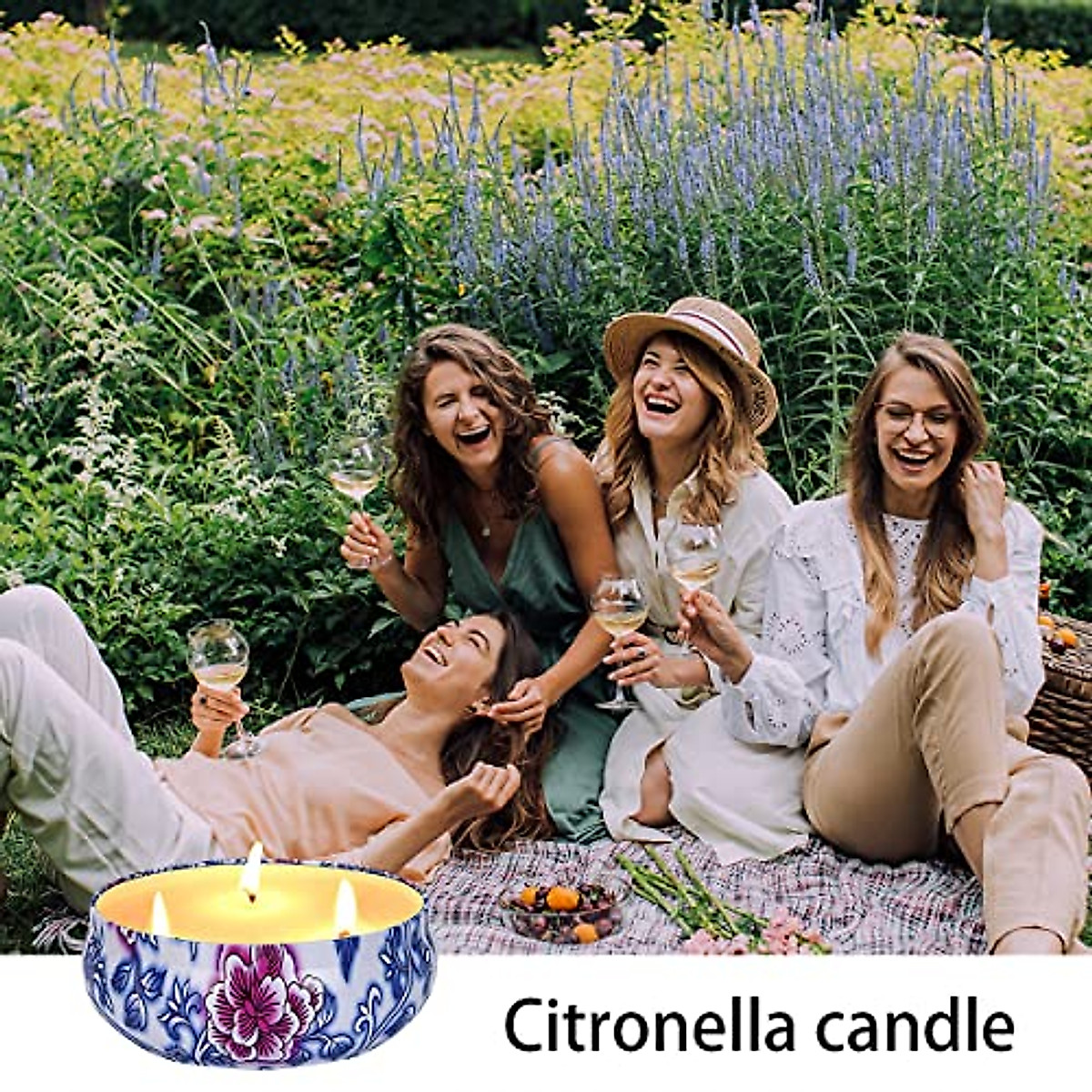 Outdoor and Indoor Citronella Candles, 13.5 oz Scented Candle Set, 3 Jars Candles for Patio Garden Party Yard Home Bedroom, Valentine's Day Gift, Birthday Gift.