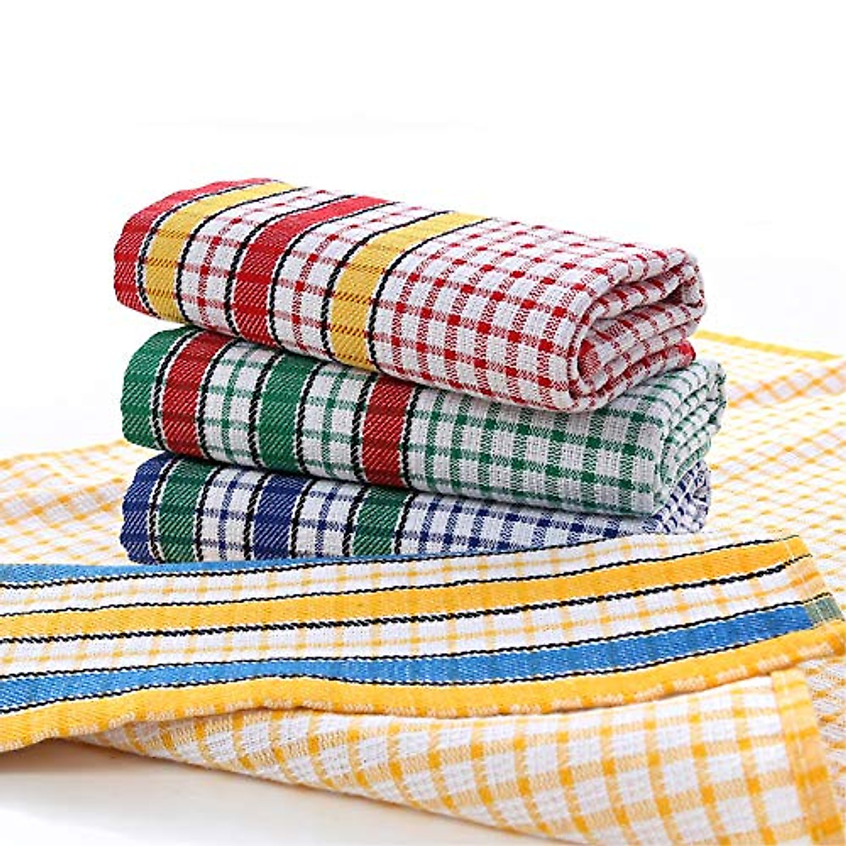 Gentlife Large Kitchen Dish Towels, 16 Inch x 26 Inch Bulk Absorbent Cotton Kitchen Towels Super Soft Dish Cloths, 4 Pack Bright Colorful Tea Towels Bar Towels for Washing Drying Dishes and Household