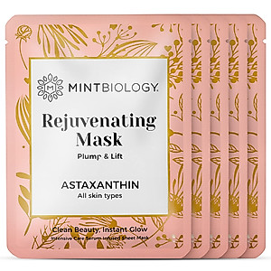 Korean Sheet Mask | AGELESS Advanced Nutrient Locking Korean Skin Care Masks | Astaxanthin & Collagen Face Mask for Women | Nourish, Hydrate & Soften Lines & Wrinkles Spots | Cruelty Free Facial Masks