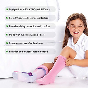 SMARTKNIT Seamless AFO Interface Socks 3 Pack - Child Regular - White