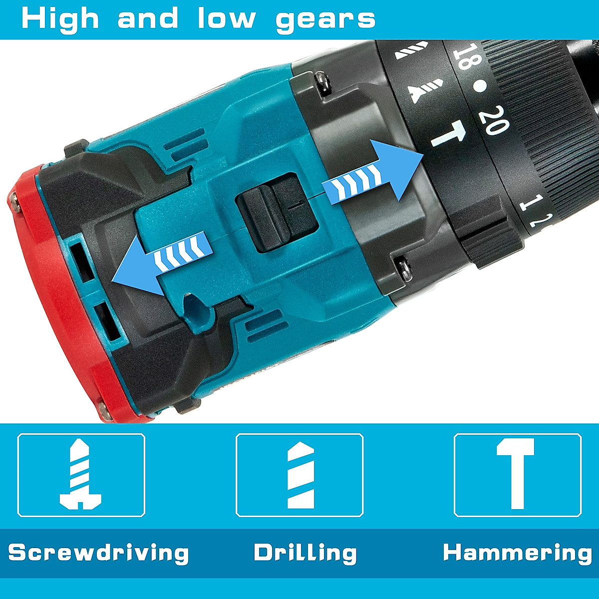 IRONFIST Cordless Drill for Makita 18V Batteries, 1/2 inch Metal Chuck Impact Drill/Driver, Brushless 150Nm MAX Torque, 2 Variable Speed 2150RPM for Professional (NO BATTERY)