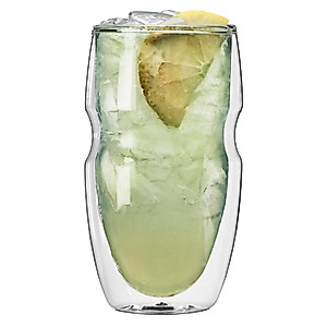 Ozeri Serafino Double Wall Insulated Iced Tea and Coffee Glasses, 16-Ounce, Set of 6