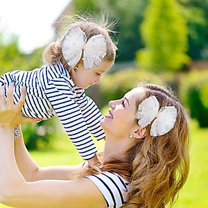 Baby Girl Pearl Bow Hair Clip First Communion Hair Accessories for Women Sweet Cute Bridal Wedding Photo Daily Wearing Party Decoration(1pcs)