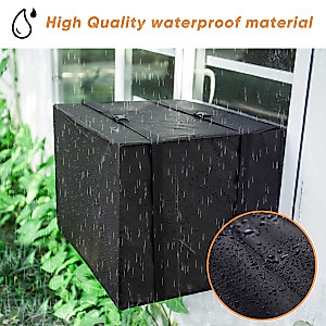 Window Air Conditioner Cover Outdoor, Luxiv Outside Window AC Unit Cover Black Dust-proof Waterproof Outdoor AC Protection Insulation Defender (17Wx12Dx13H)