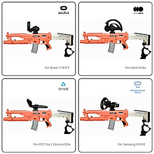 BeswinVR Haptic VR Gun Controller for Oculus Quest 2 Quest 1/ Rift S, Valve Index, HTC Vive/Cosmos Elite, Samsung Windows Mixed Reality- Virtual Reality Accessories