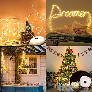 AMESEDAK Camping String Lights, 2 in 1 USB Rechargeable Outdoor String Lights(32.8Ft)