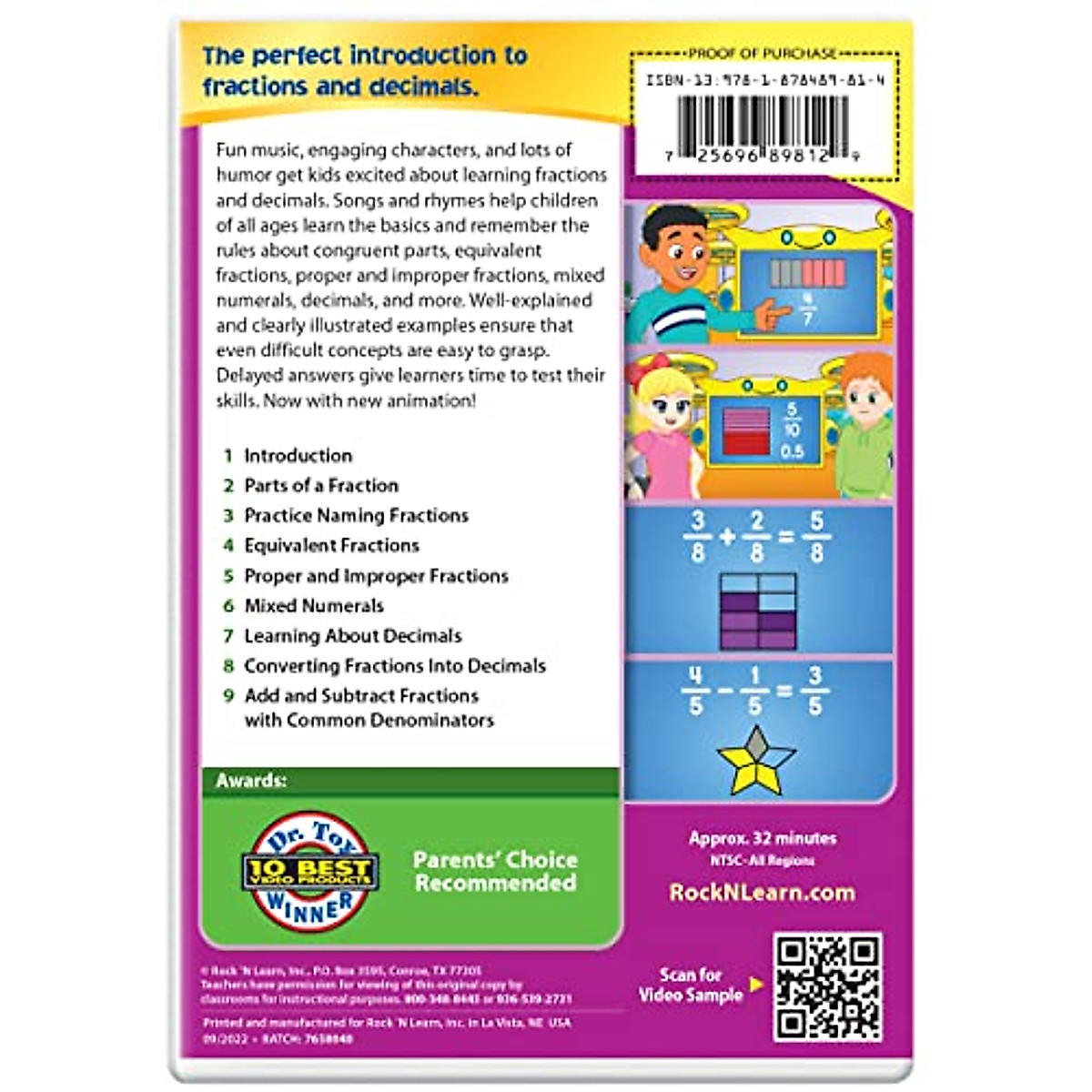 Beginning Fractions & Decimals DVD by Rock 'N Learn