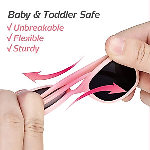 NACUWA Baby Sunglasses - 100% UV Proof Sunglasses for Baby, Toddler, Kids - Ages 0-2 Years - Case and Pouch included