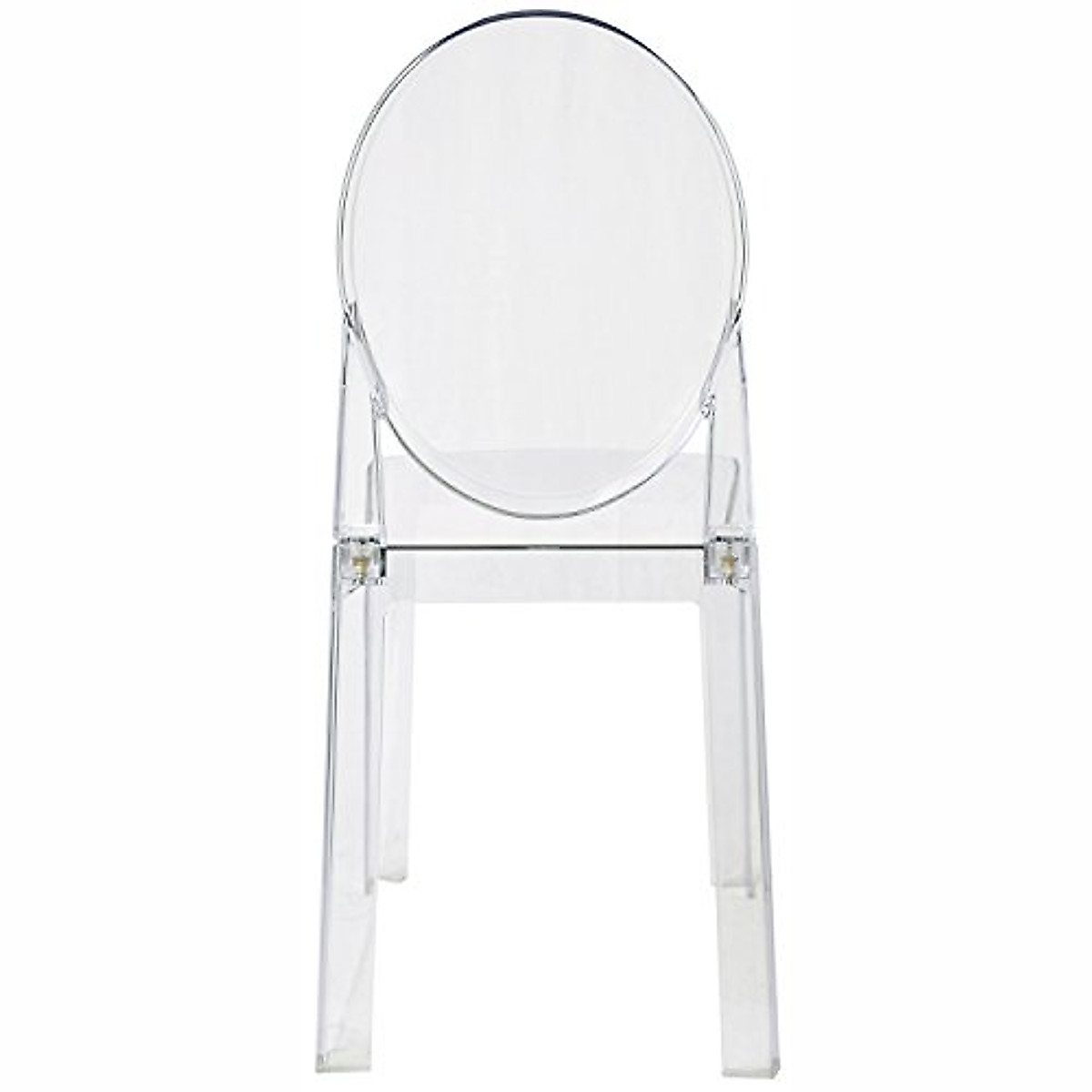 2xhome - Set of Six (6) - Clear - Large Size - Modern Ghost Side Chair Dining Room Chair - Accent Seat - Lounge No Arms Armless Arm Less Chairs Seats Mid Century Design