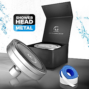 AquaHomeGroup Luxury Filtered Shower Head (Metal) 2 Cartridges Vitamin C+E+A + 5 Shower Caps - Reduses Chlorine & Sediments - Consistent Water Pressure - Massage and SPA Effery Shower Head