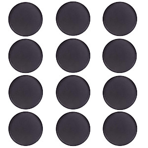 Round Black Plastic Serving Tray 12-Pack with No-Slip Rubber Safety Lining - Commercial Restaurant & Diner Quality Food, Coffee, Drink Waiter Carrying Trays (11 Inches)