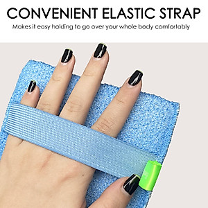 Evridwear Exfoliating Bath Sponge, Daily Skincare Body Scrubbers Loofah Shower Pads with Strap for Body Cleansing, Dead Skin Cell Remover, 3 Count Value Pack(Macaroon)