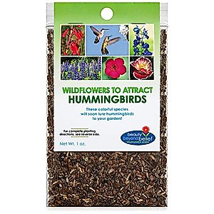 Hummingbird Nectar Wildflower Seeds - 1oz, Open-Pollinated Wildflower Seed Mix Packet, Non-GMO, No Fillers, Annual, Perennial Wildflower Seeds Year Round Planting - 1 oz