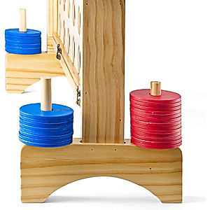 Prextex Giant 4 in A Row Connect Game with Travel Bag - Back Yard Games for Family and Friends - Includes Extra Large 42 Discs - Ideal for Team Building, Camping, Parties - Fun for All Ages, 24x27 in