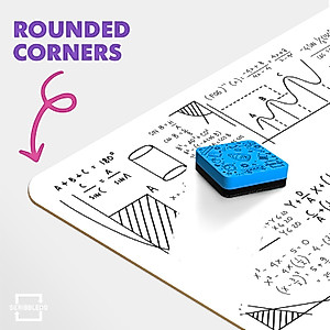 Set of 24 Small White Board Dry Erase Boards Classroom Pack Mini White Boards 9"x12” Double Sided Personal Whiteboards for Students Teachers School Supplies Lapboards l 24 Mini Whiteboard Erasers Incl