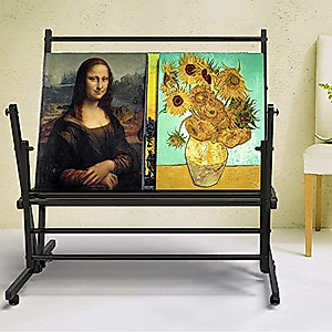 Metal Art Large Print Rack 36.6"x25.6"x35.4" Movable Arts Crafts Drying Print Racks with Castors Artist Storage and Display Rack Stand for Display of Canvas, Prints, Panels, Posters, Art Gallery