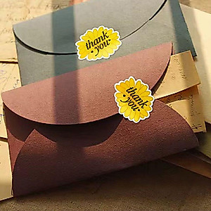 Yellow Thank You Stickers Roll Small Business 500 Pcs Cute Flowers Shape Gift Wrapping Supplies Big Seal Stickers Labels for Packaging