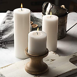 Pillar Candles - 3x3 inch | 25 Hours Burning, 6 Count - White Unscented Smokeless European Pillar Candles - Perfect for Wedding, Parties, Spas, Home Gatherings and Dinner