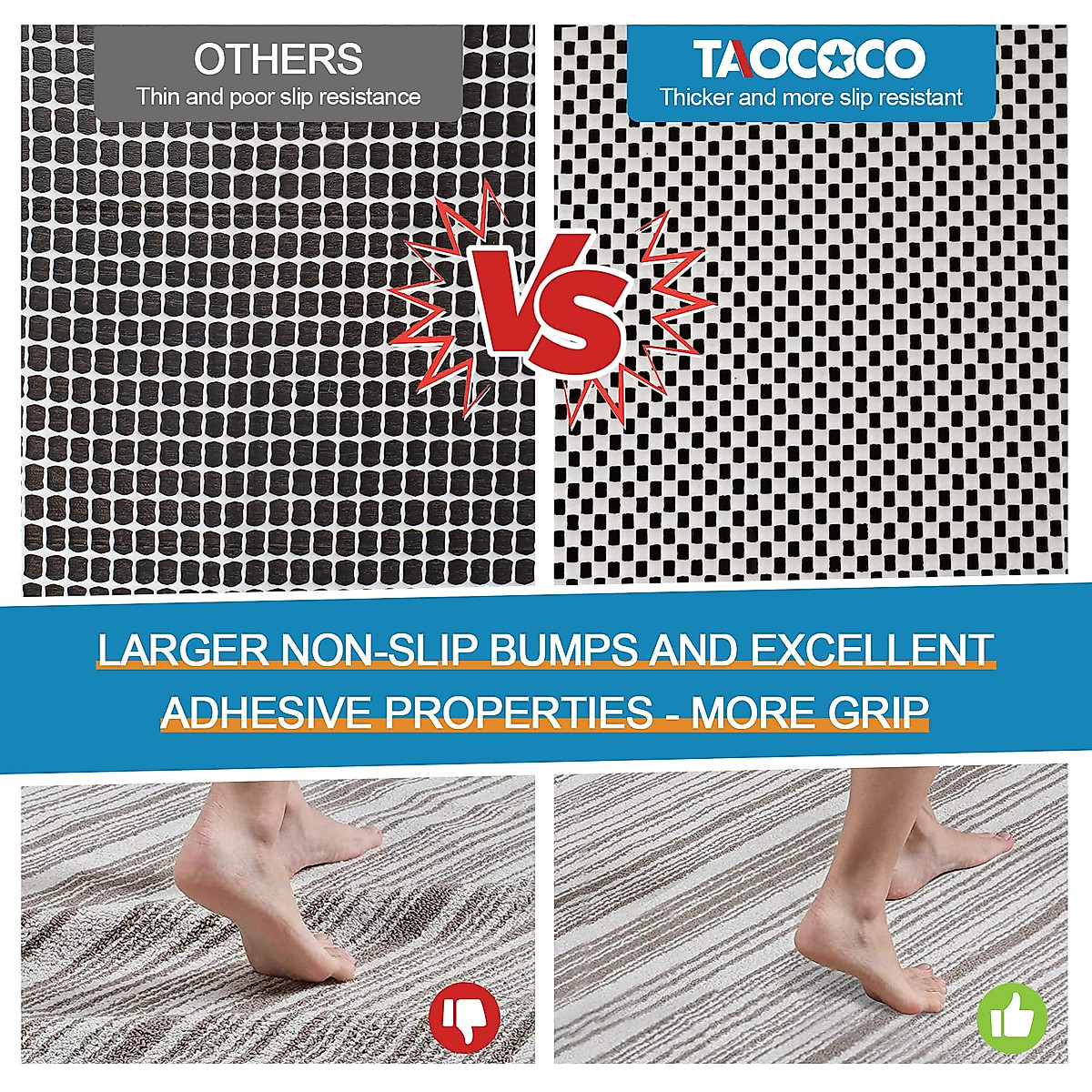 TAOCOCO Couch Cushions Gripper Slide Stopper Cushion Grips for Couch, Keep Couch Cushions from Sliding, Free Trim Non Slip Gripper Pad for Chair Sofa Futon Mattress Rug (Oversized Sofa, 22'' × 78'')