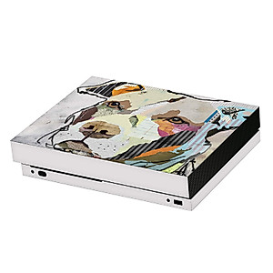 Head Case Designs Officially Licensed Michel Keck Pitbull Art Mix Matte Vinyl Sticker Gaming Skin Case Cover Compatible With Xbox One X Console