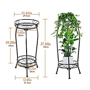 Kavlium Plant Stand Indoor Outdoor 2 Tier 27.1 inch Multiple Plant Rack
