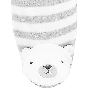 Simple Joys by Carter's Baby 2-Pack Neutral Fleece Footed Sleep and Play, Penguin/Stripe, Preemie
