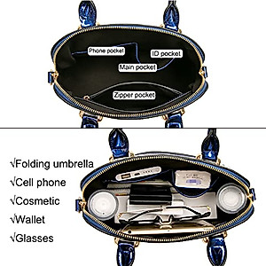 XingChen Shiny Patent Leather Handbags and Purses for Women Shell Shoulder Bag Top Handle Totes Evening Party Satchel Green