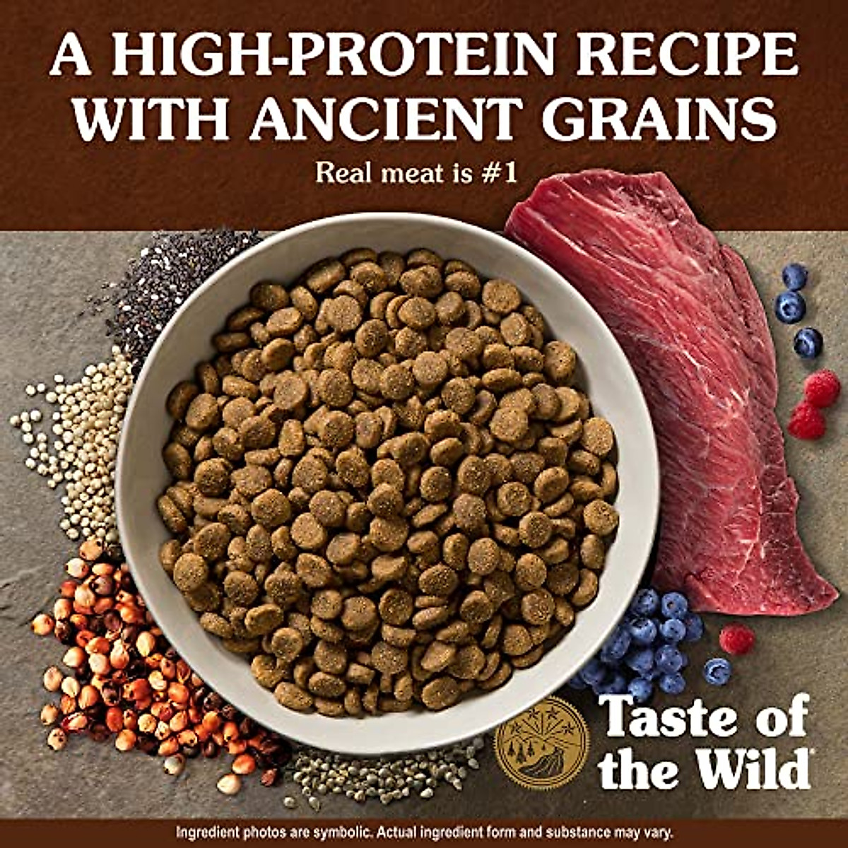 Taste of the Wild with Ancient Grains, Ancient Prairie Canine Recipe with Roasted Bison and Venison Dry Dog Food, Made with High Protein from Real Meat and Guaranteed Nutrients and Probiotics 28lb