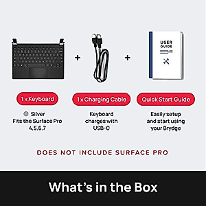 Brydge Microsoft Surface 12.3 Pro+ Bluetooth Keyboard with Trackpad (Silver)