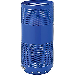 Global Industrial 20 Gallon Perforated Steel Receptacle with Flat Lid, Blue
