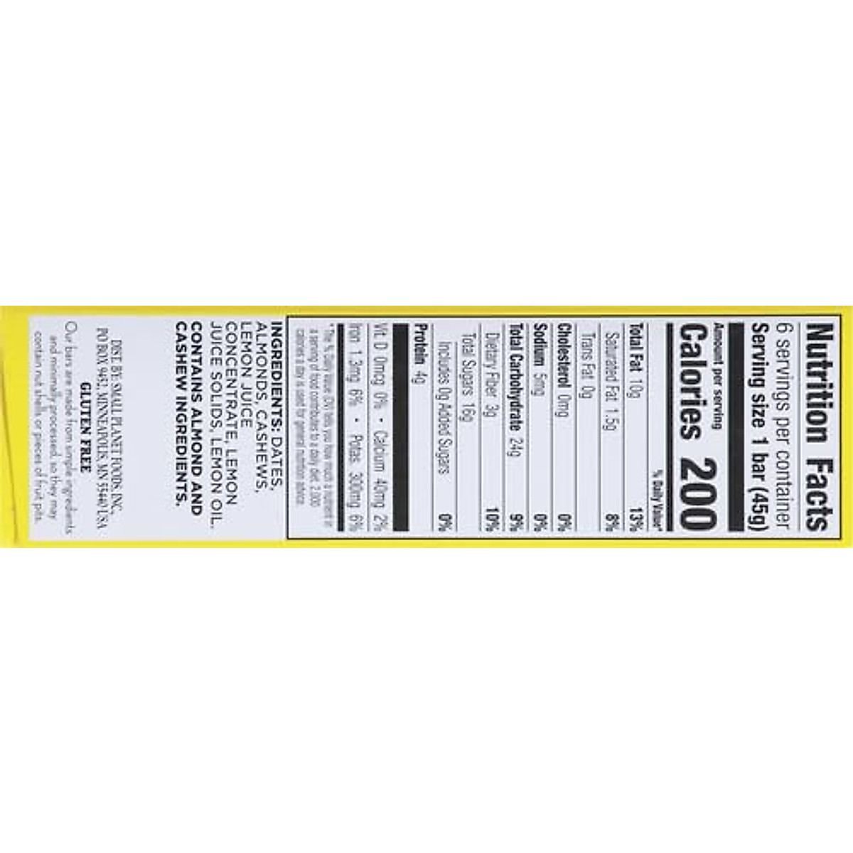 Larabar Lemon Bar, Gluten Free Vegan Fruit & Nut Bar, 1.6 oz Bars, 6 Ct