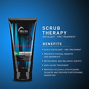 Truss Scrub Therapy Scalp Exfoliant Treatment Bundle with Miracle Shampoo and Conditioner Set