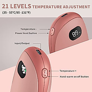 Unigear Hand Warmers Rechargeable, Reusable Portable Electric Hand Warmer 5200mAh USB Power Bank with Multi Heating Level from 95-131℉ and Digital Screen, Great for Raynauds, Outdoor, Camping, Hiking