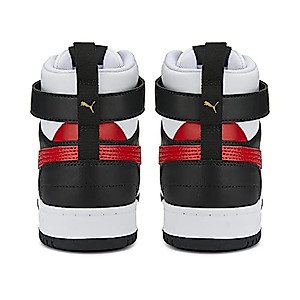 PUMA mens Rbd Game Sneaker, Puma White-high Risk Red-puma Black-puma Team Gold, 11 US