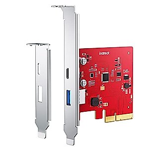 Inateck PCIe to USB 3.2 Gen 2 Card with 20 Gbps Bandwidth, USB A and USB C Ports, with Standard and Low Profile Brackets, RedComets U28