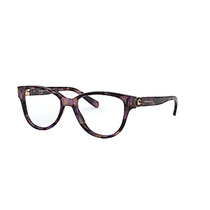 Coach HC6153 Prescription Eyewear Frames, Purple Tortoise/Demo Lens, 51 mm
