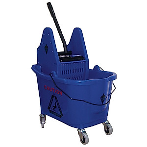 Mop Bucket and Wringer, 8-3/4 gal, Blue