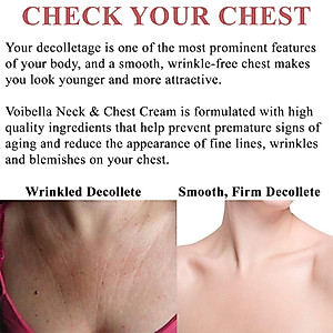 Neck Firming Cream for Sagging, Crepey Skin, Chest Wrinkles. Anti-Aging Moisturizing Lotion Helps Crepe Eraser, Turkey Neck Tightener & Decolletage Tightening. Aids Decollete, Double Chin, Face