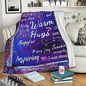 Get Well Soon Gifts for Women Inspirational Gifts for Women Fleece Throw Blanket Super Soft Fleece Flannel Plush Microfiber Blanket for Couch Bed Sofa(50" X 60")