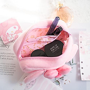 oneZHI Cosmetic Bag Makeup Bags Lipstick Pouch Zipper Pouch Handbags For Women Girls Cartoon Kitty Melody Travel Accessories Organizer Corduroy （Pink）