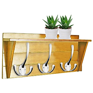 IBosins 6 Pack Big Heavy Duty Three Prongs Coat Hooks Wall Mounted with 24 Screws (Two Types of Screws Included) Retro Double Utility Rustic Hooks for Thick Coat, Big Heavy Bags (Matte Nickel)