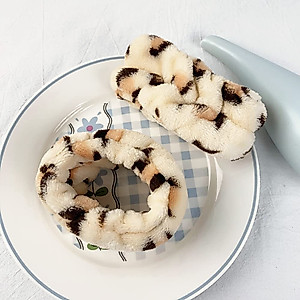 Malaxlx 9 Pcs Spa Headband Wrist Washband Set, Face Wash Headband Facial Makeup Headband Bow Hair Band, Soft Coral Fleece Elastic Head Wraps Absorbent Wristbands for Women Girls